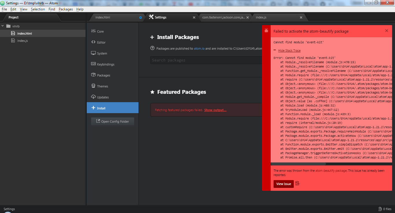 Failed To Activate The Atom Beautify Package Languages Is Not A Constructor · Issue 1923
