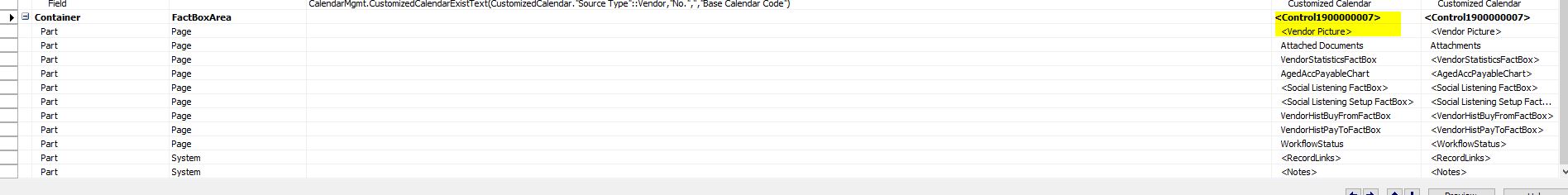 Cannot add factbox into page extension because some Anchors are not found in the target page ...