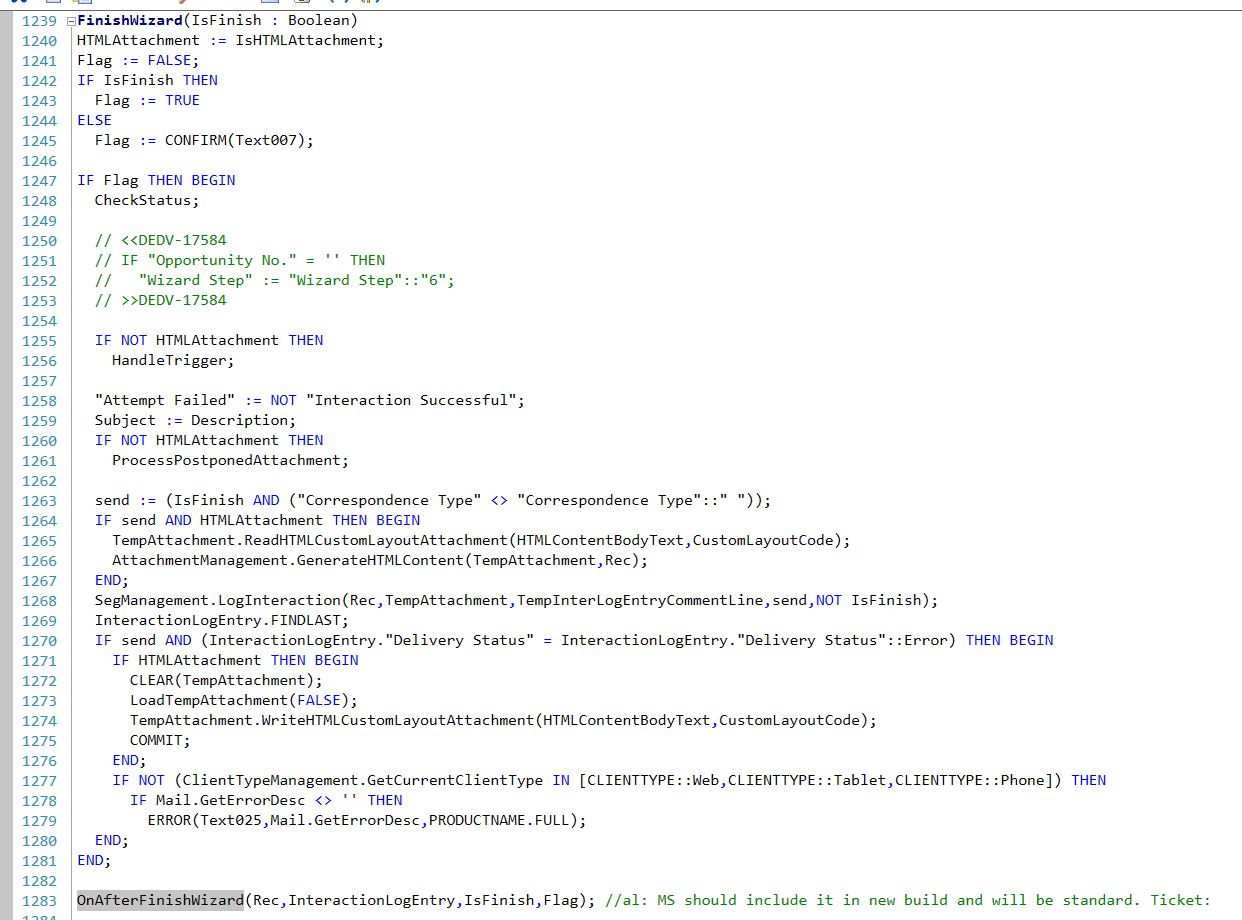 OnAfterFinishWizard event in Table 5077 "Segment Line" · Issue #2813 · microsoft/AL · GitHub
