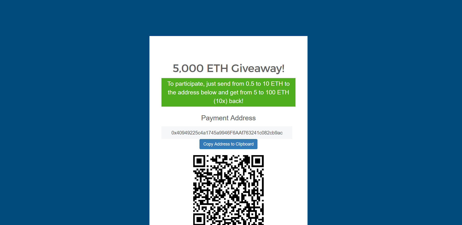 Fake eth giveaway [Blacklist request] · Issue #1641 · MetaMask/eth-phishing-detect · GitHub