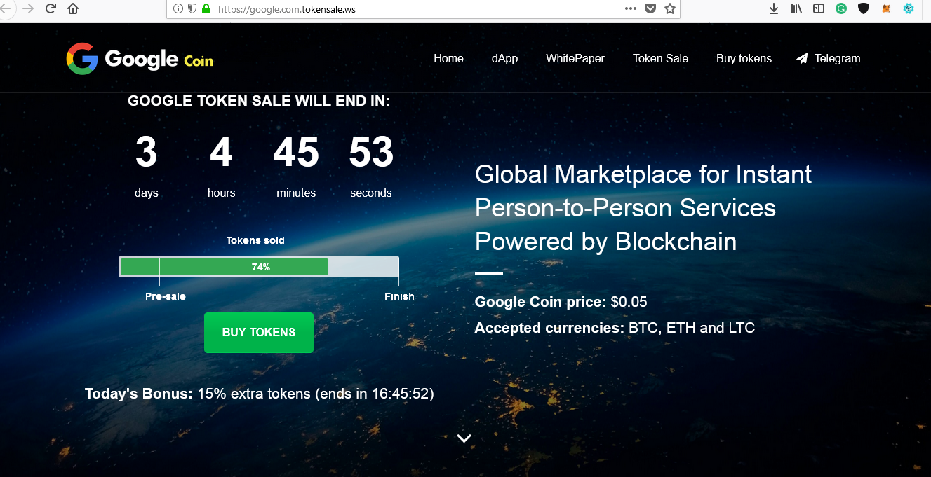 Fake Google ICO [Blacklist request] · Issue #2294 · MetaMask/eth-phishing-detect · GitHub