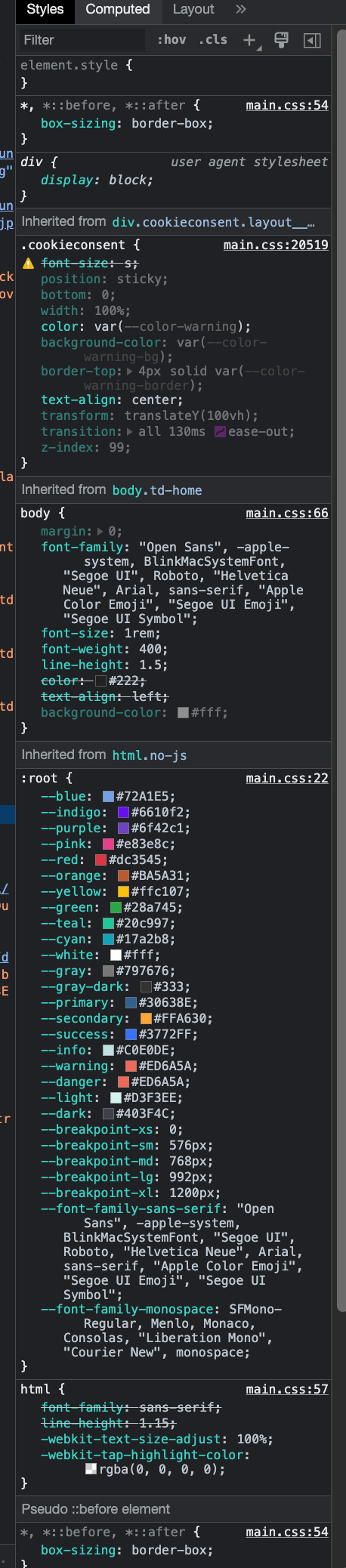 Cookie info banner is not displaying as intended when using Hugo with Docsy theme · Issue #1223 ...
