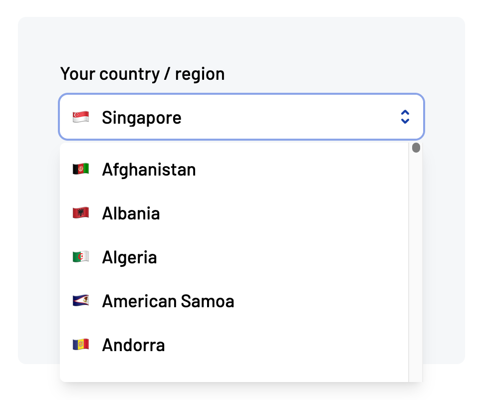 Add dropdown with the flag for each item · Issue #373 · comfortdelgro ...