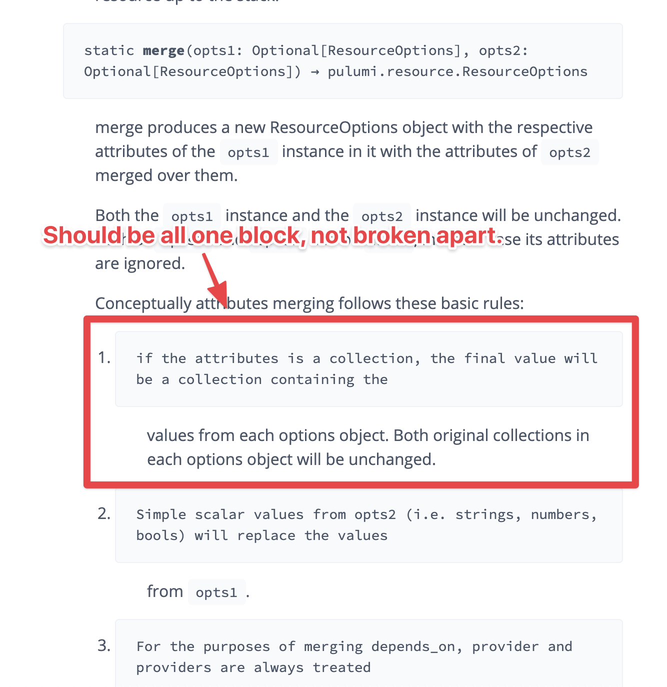 Formatting issue on resource `merge` docs · Issue #4607 · pulumi/docs ... Formatting issue on resource `merge` docs · Issue #4607 · pulumi/docs ...