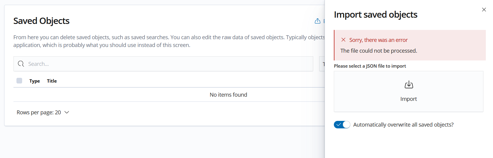 kibana saved objects import: The file could not be processed. · Issue #527 · robcowart ...