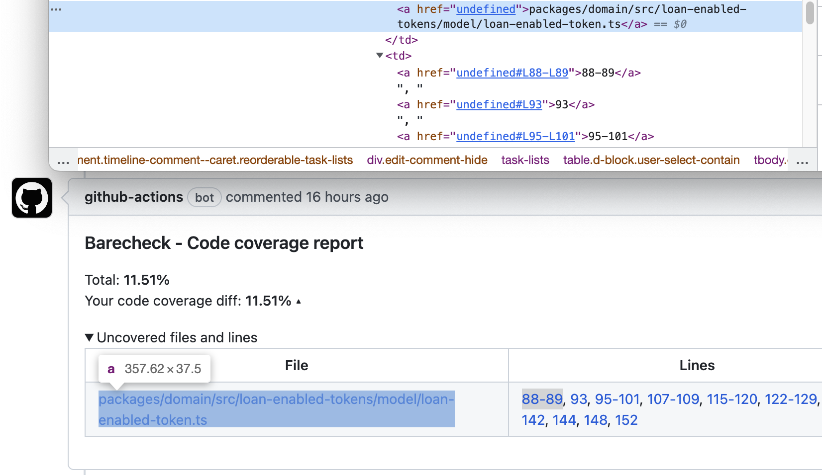 Uncovered Files And Lines References Are Not Working · Issue 207 · Barecheck Code Coverage