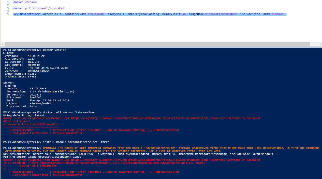 Creating Container · Issue 197 · Microsoft Nav Docker · Github