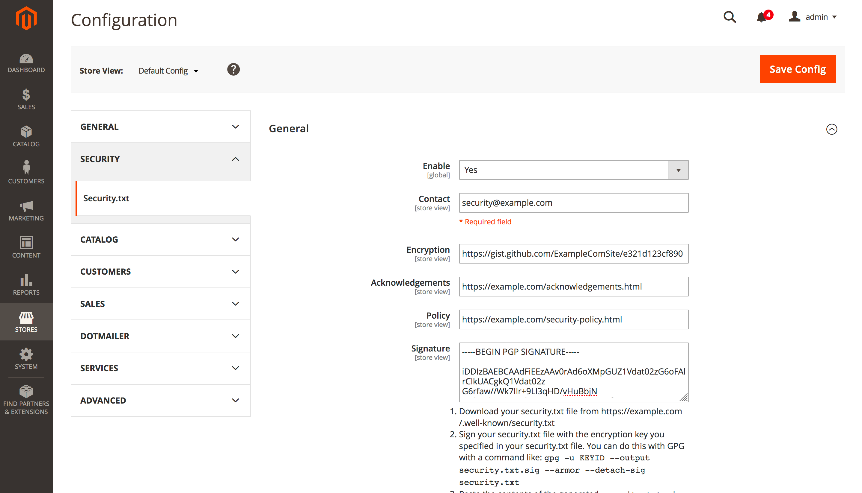 Module documentation for Security.txt EngCom submission · Issue #4789 · magento/devdocs · GitHub