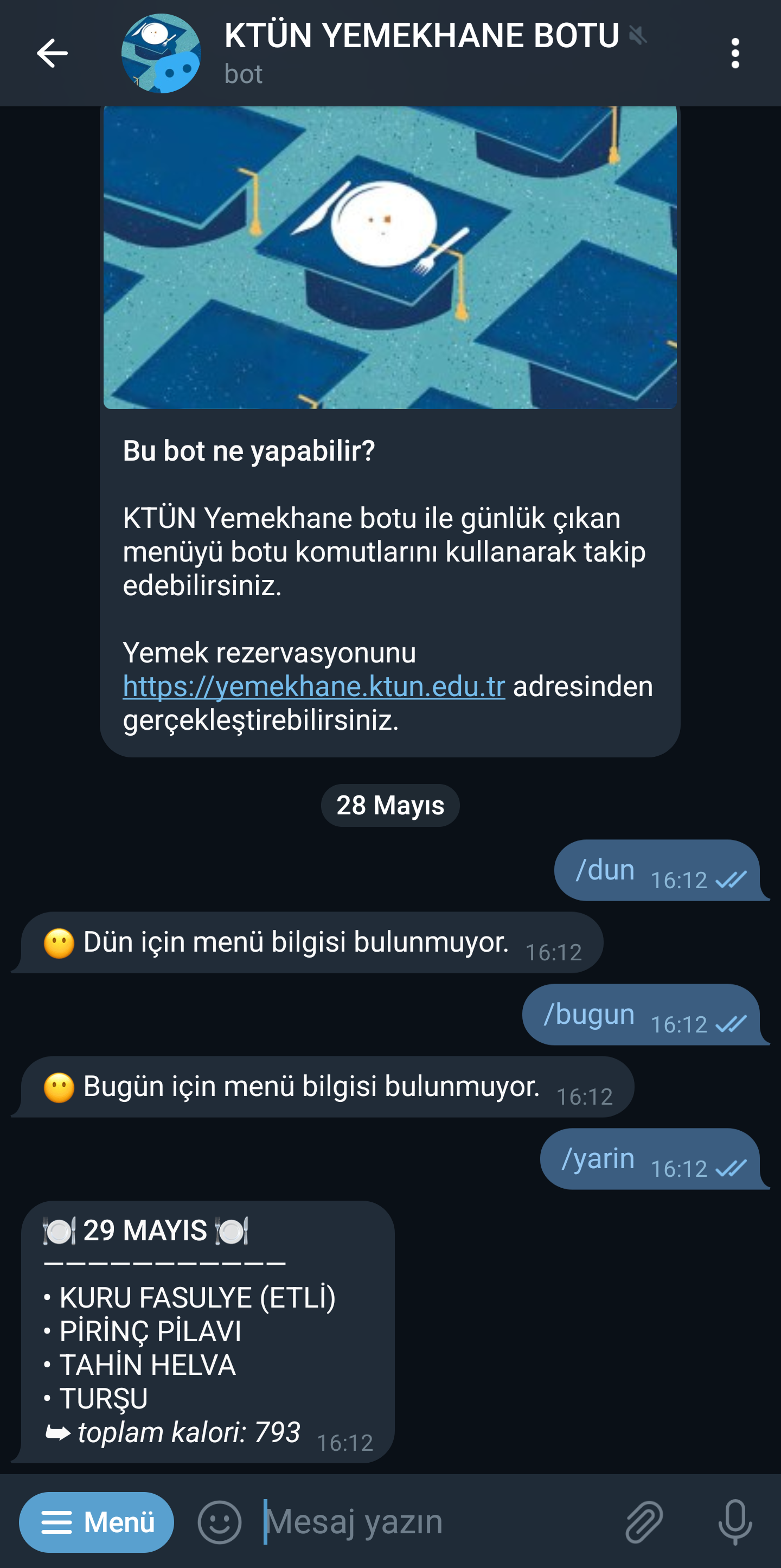 GitHub - ahmethkablama/ktun-refectory-bot: You can publish daily, weekly and monthly, and send ...