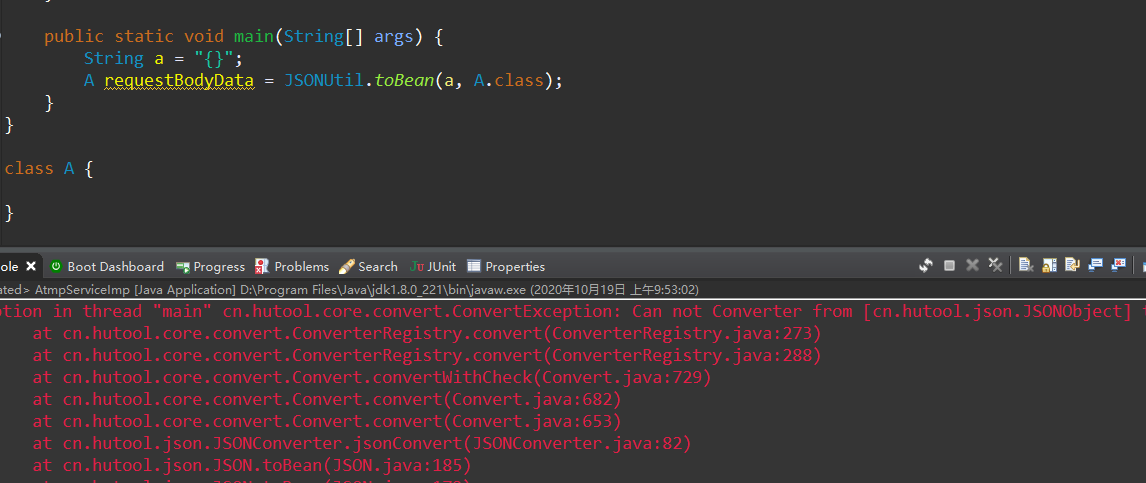 JSONUtil.toBean 问题，如果对象中没有字段，就无法转换 · Issue #1170 · chinabugotech/hutool · GitHub