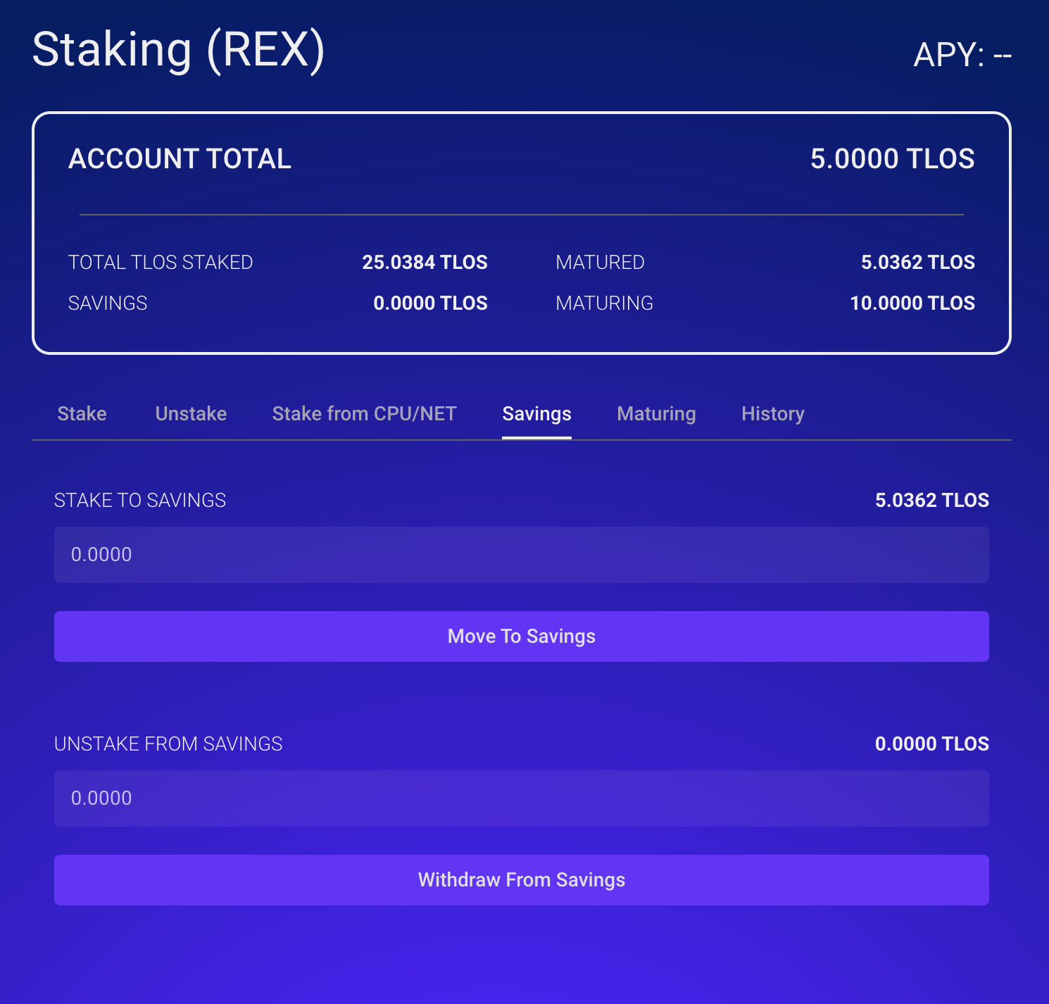 Staking to savings moves funds from maturing, but shows matured as available amount · Issue #421 ...