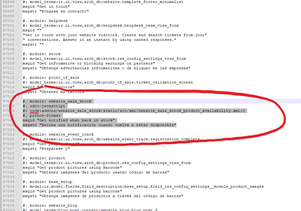 Odoo 16 translations lines marked as Odoo 16 translations lines marked as