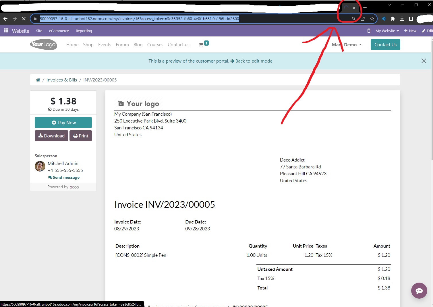 Odoo 16 Preview Invoice "Back to edit mode" kills Odoo server (Chrome only) · Issue #133280 ...
