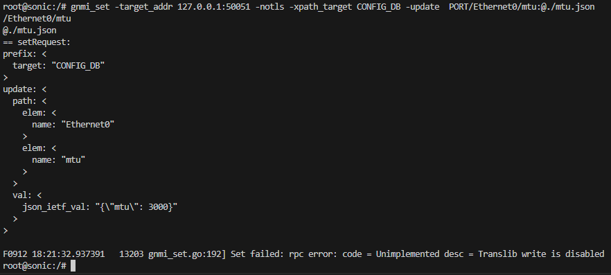 [Telemetry] Does SONiC support to set values by gNMI? · Issue #16558 · sonic-net/sonic ...