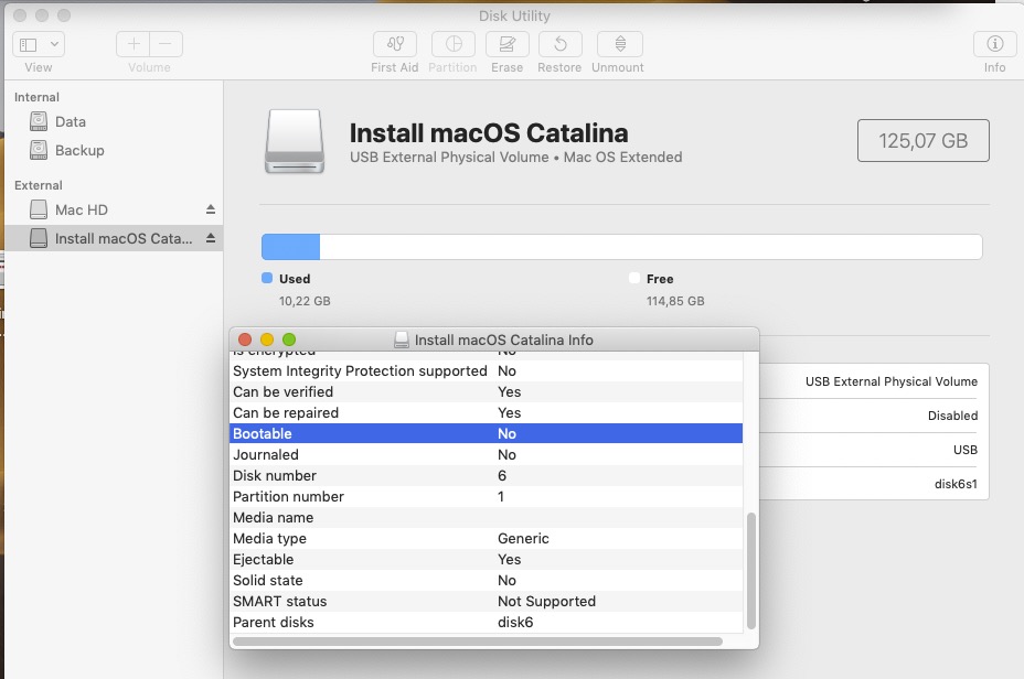 Created Installer USB Stick not bootable · Issue #71 · dosdude1/macos-catalina-patcher · GitHub