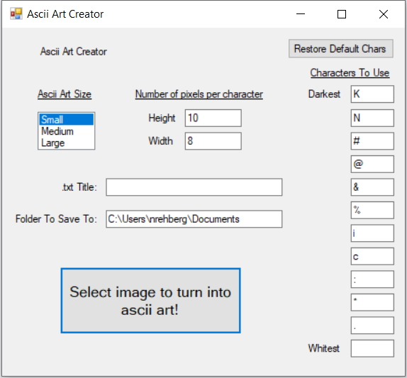 GitHub - NickReh/AsciiArtCreator: Fun tool to make simple ascii art ...