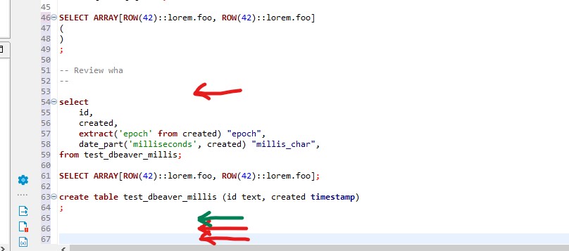 SQL Editor - Alt+Up stops moving to previous SQL Statement if encounters a blank line between ...