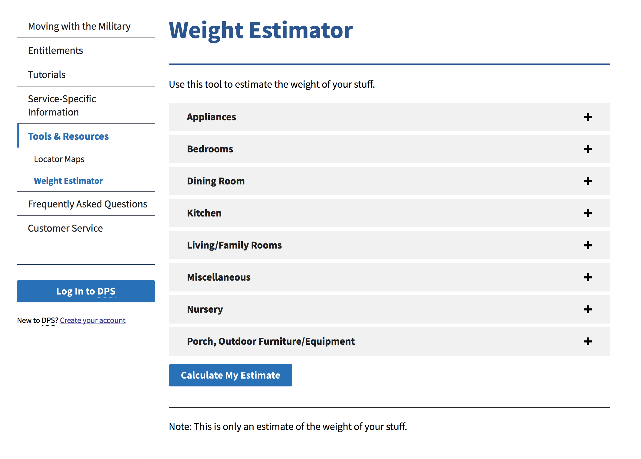 Weight Calculator Page · Issue #70 · deptofdefense/move.mil · GitHub