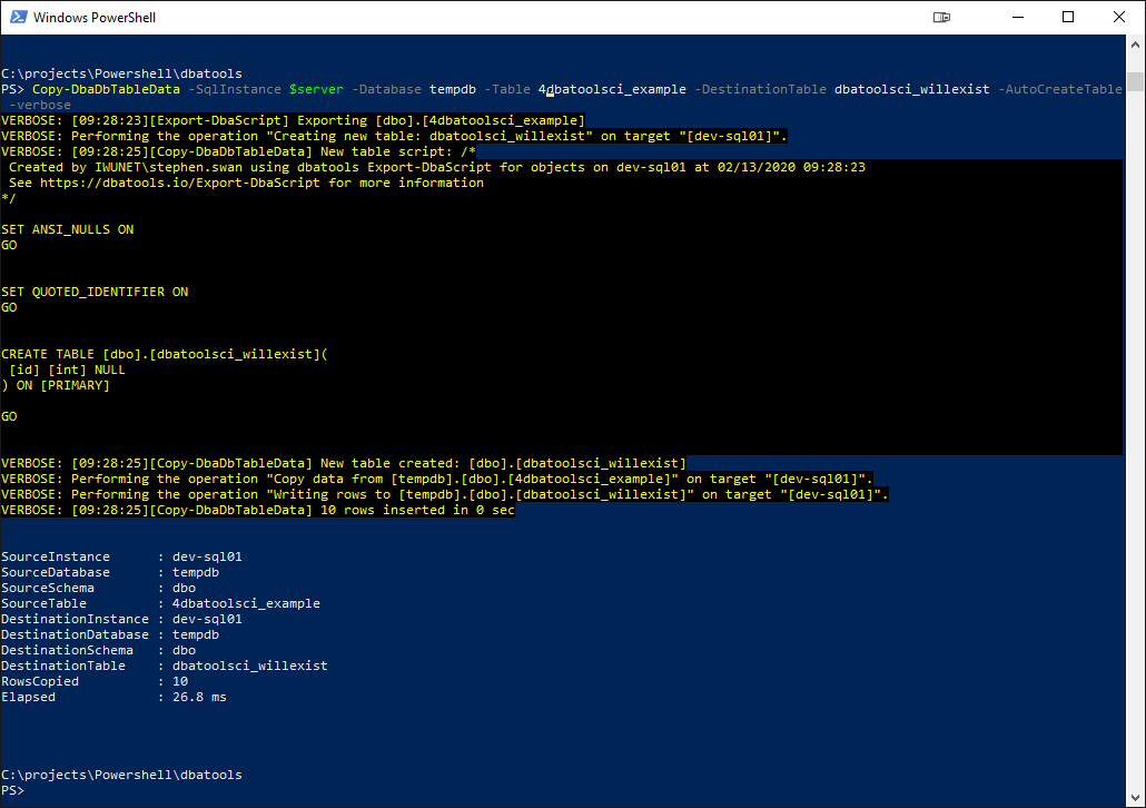 Bug Copy Dbadbtabledata Destinationtable Error When Source Object Name Has Leading Numeric