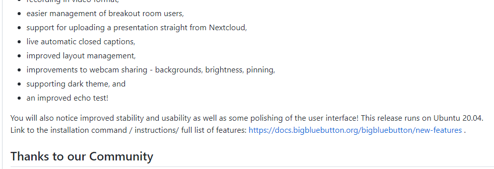 New features link on release 2.6 page is not working. · Issue #17186 · bigbluebutton ...