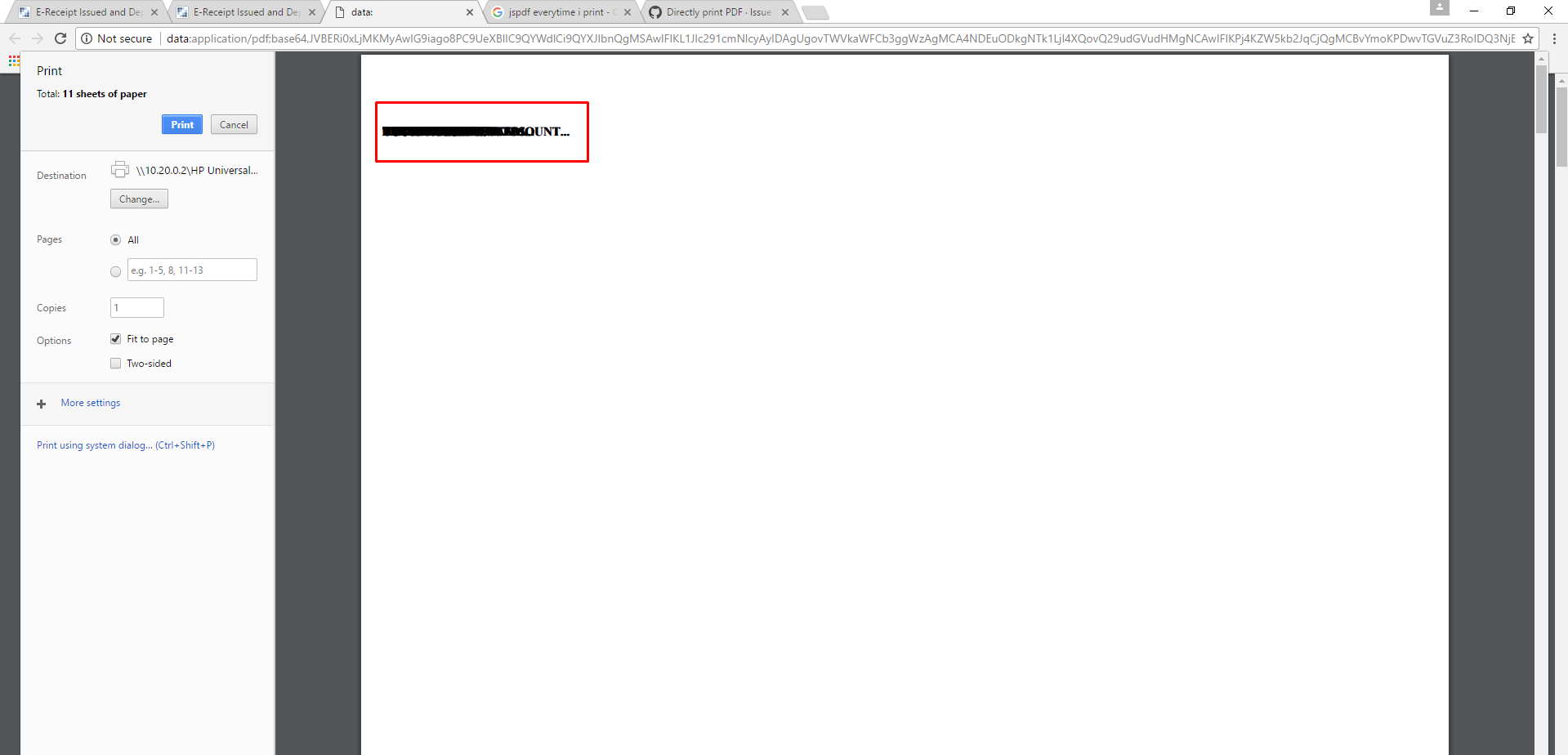 Table Data is consolidated on the right side of the paper whenever trying to print. · Issue ...