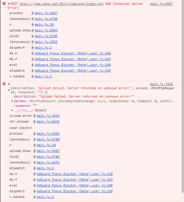 "Upload failed, server returned an unknown error" · Issue #328 · LycheeOrg/Lychee-v3 · GitHub