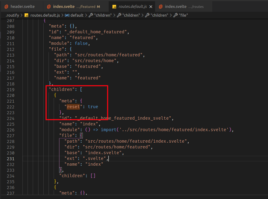 Disabling the parent module does not work. (routify v3) · Issue #417 · roxiness/routify · GitHub