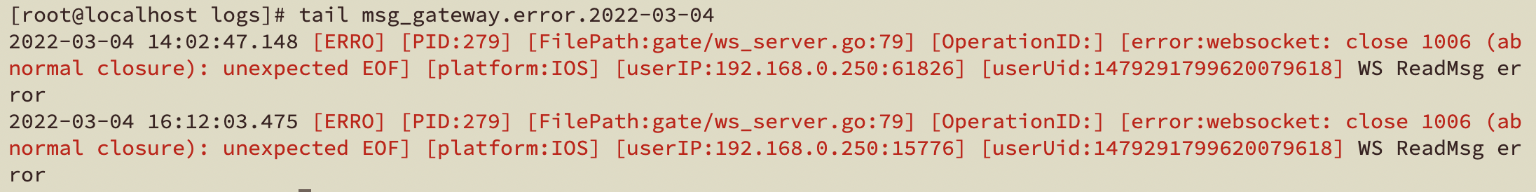 服务器打印大量错误日志 · Issue #165 · openimsdk/open-im-server · GitHub