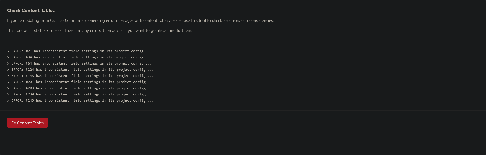 SuperTable: -> "Check Content Tables" and "Re-save Fields" overwrite each other · Issue #404 ...