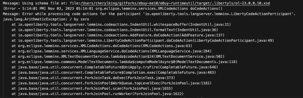 Fix Divide By Zero For Code Action · Issue 244 · Openlibertyliberty Language Server · Github