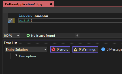 Error List doesn't display errors or warnings · Issue #7051 · microsoft/PTVS · GitHub