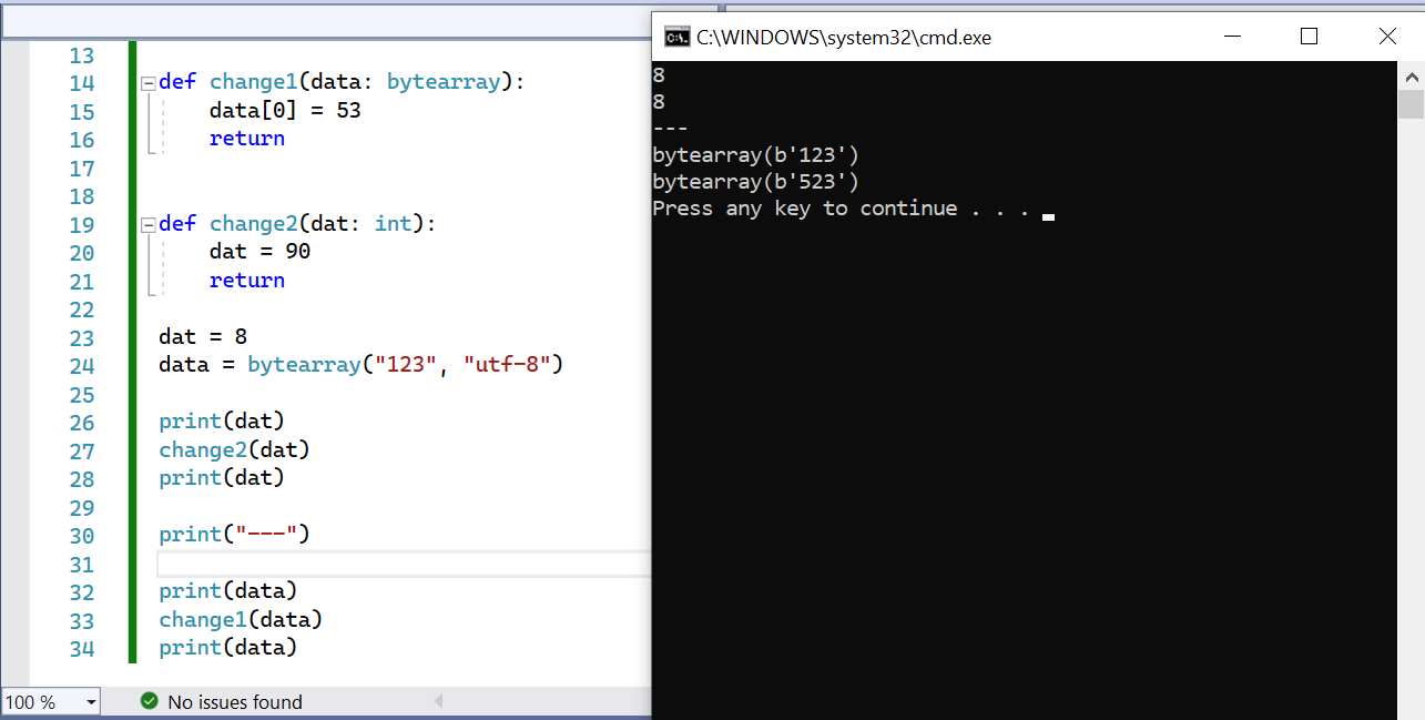 No Python Byte Array Variable Isolation Between Functions Issue