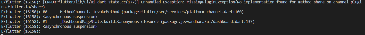 No implementation found for method share on channel plugins.flutter.io/share · Issue #72436 ...