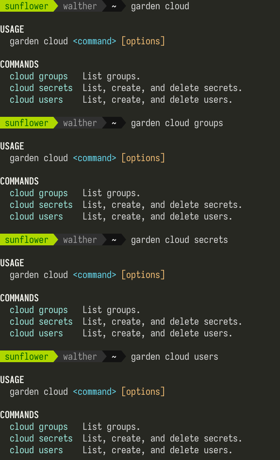 `garden cloud` subcommands show the higher-level help text · Issue #3256 · garden-io/garden · GitHub