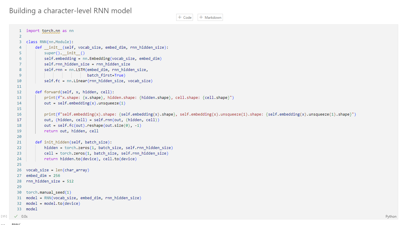 Chapter 15 / page 531 - Building a character-level RNN - forward pass - wrong shapes · Issue ...