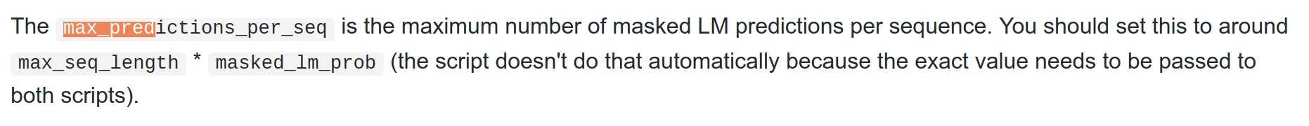 What is suitable max_predictions_per_seq size when max_seq_length set to 512? · Issue #516 ...
