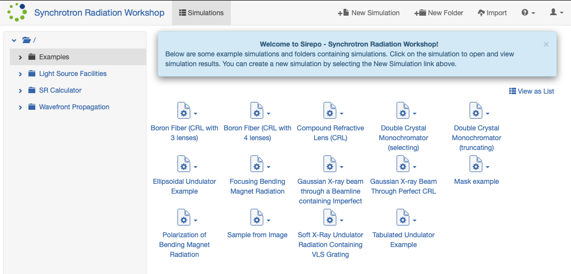 SRW: Examples versus other pre-loaded simulations? · Issue #1689 · radiasoft/sirepo · GitHub
