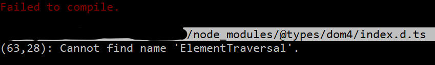 Cannot Find Name Elementtraversal · Issue 233 · Microsofttypescript React Starter · Github
