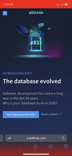 Weird styling on safari mobile · Issue #108 · dolthub/dolthub-issues · GitHub