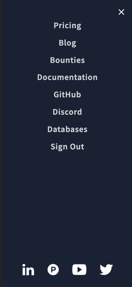 Mobile navbar improvements · Issue #123 · dolthub/dolthub-issues · GitHub