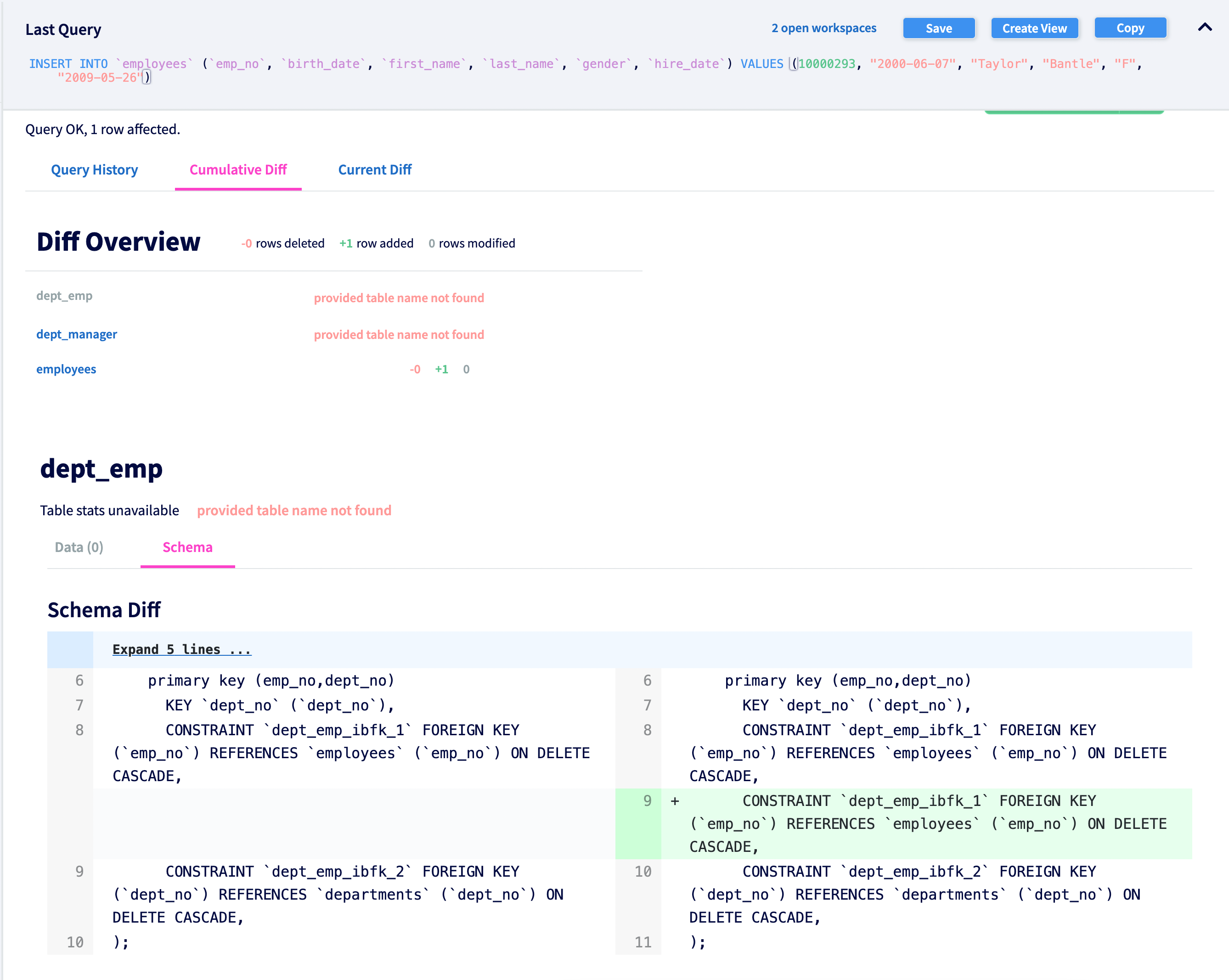 Incorrect schema diff inserting a row that has a column used in part of a pk for another table ...