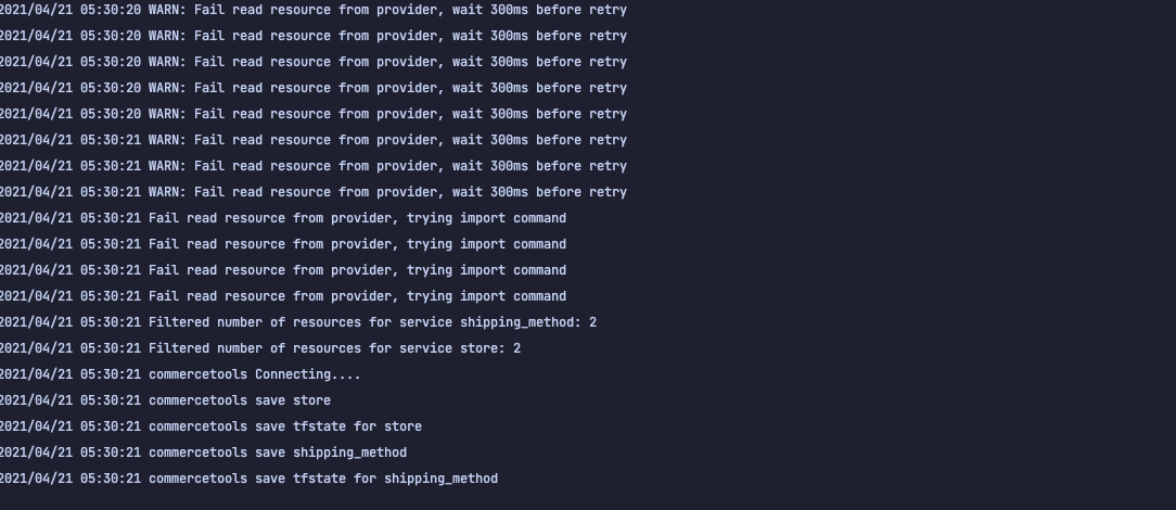 Issue with terraformer import for commercetools, generated tf files doesnt have the valid data ...