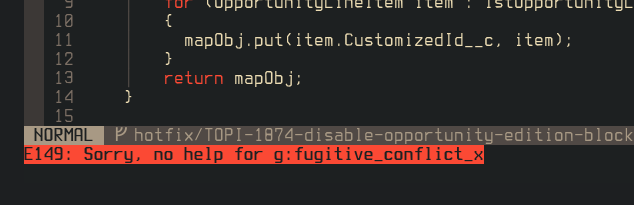 git status view resolving merge conflicts, using 'x' to select ours/theirs · Issue #1648 · tpope ...