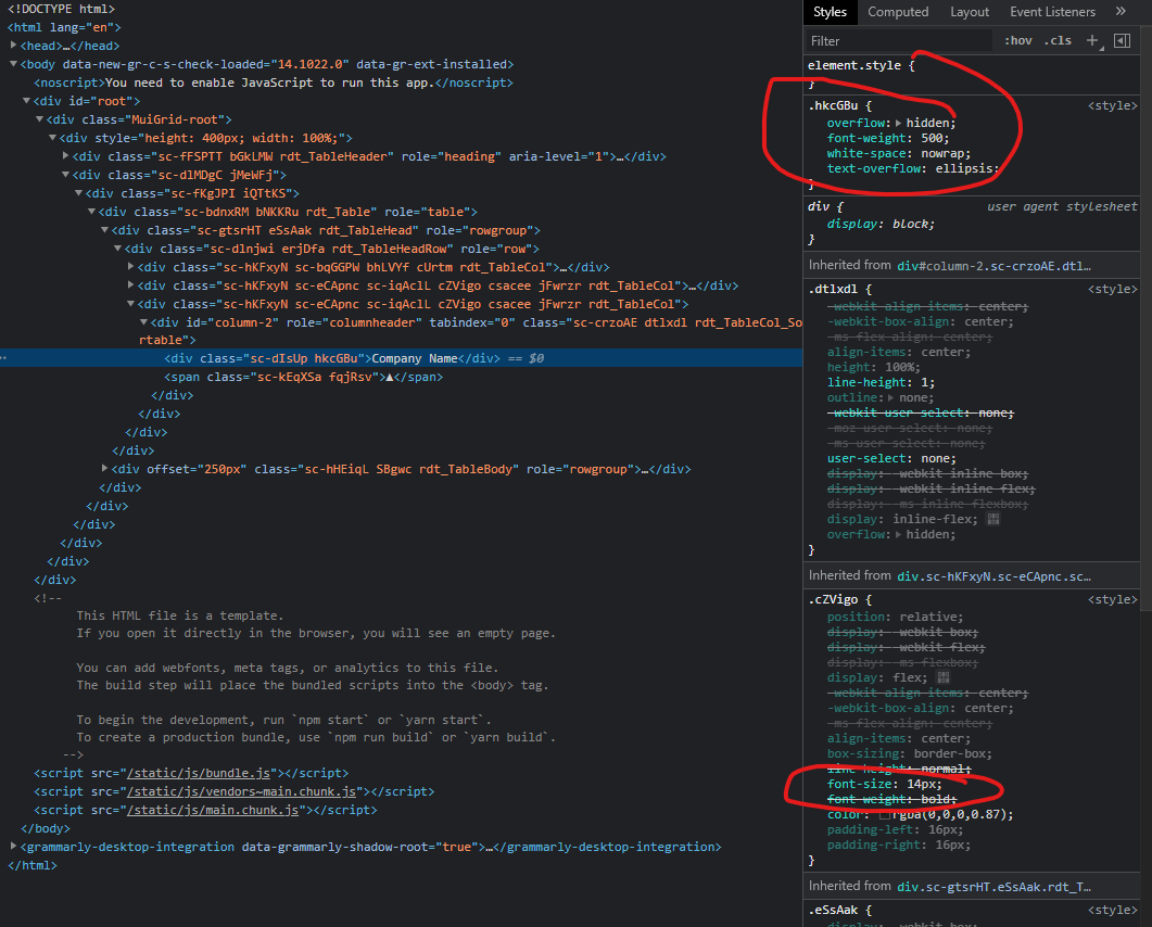 unable to change fontWeight · Issue #846 · jbetancur/react-data-table-component · GitHub