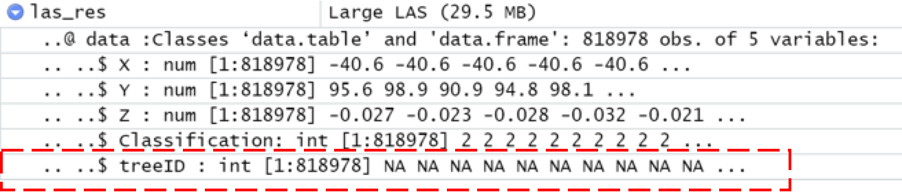 Unable to retrieve treeID after segmentation · Issue #384 · r-lidar/lidR · GitHub