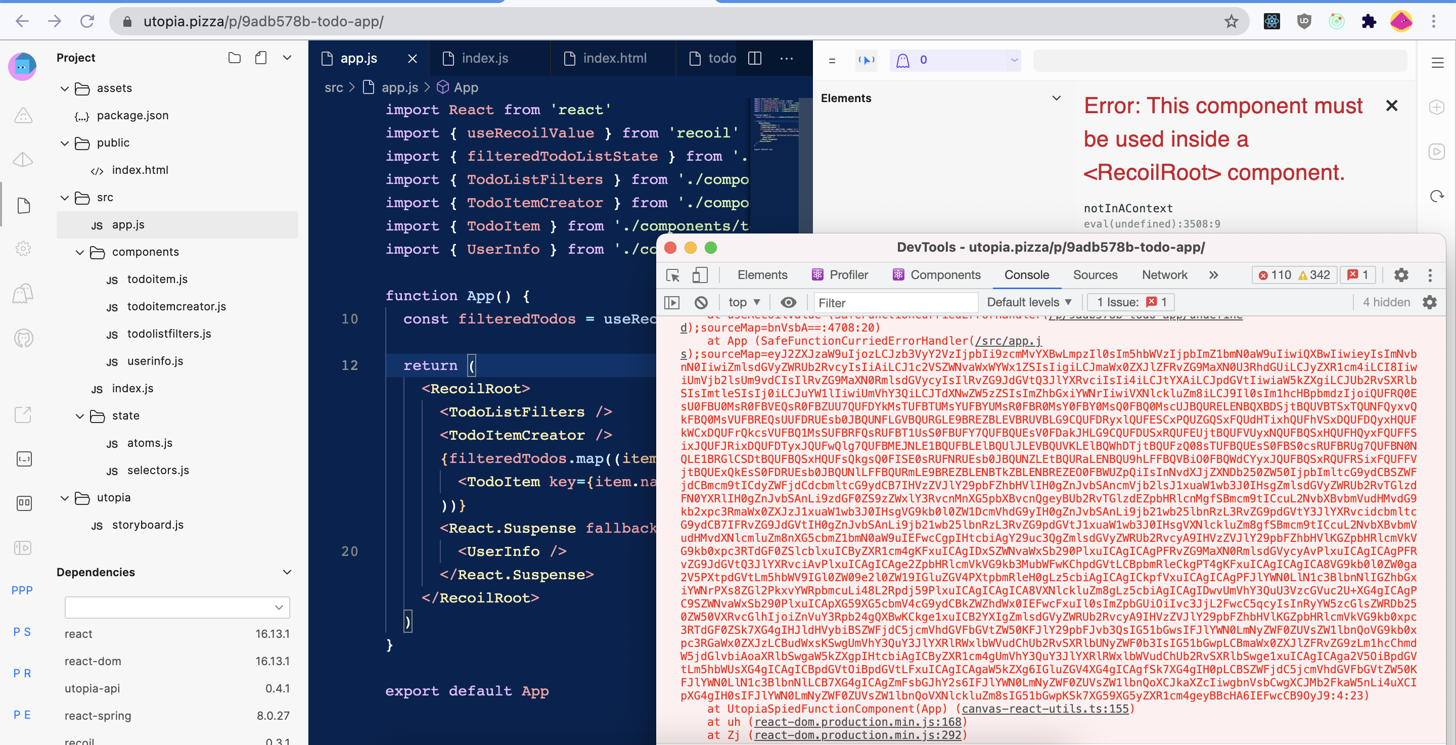 Recoil context not available in this sample project · Issue #1332 ...