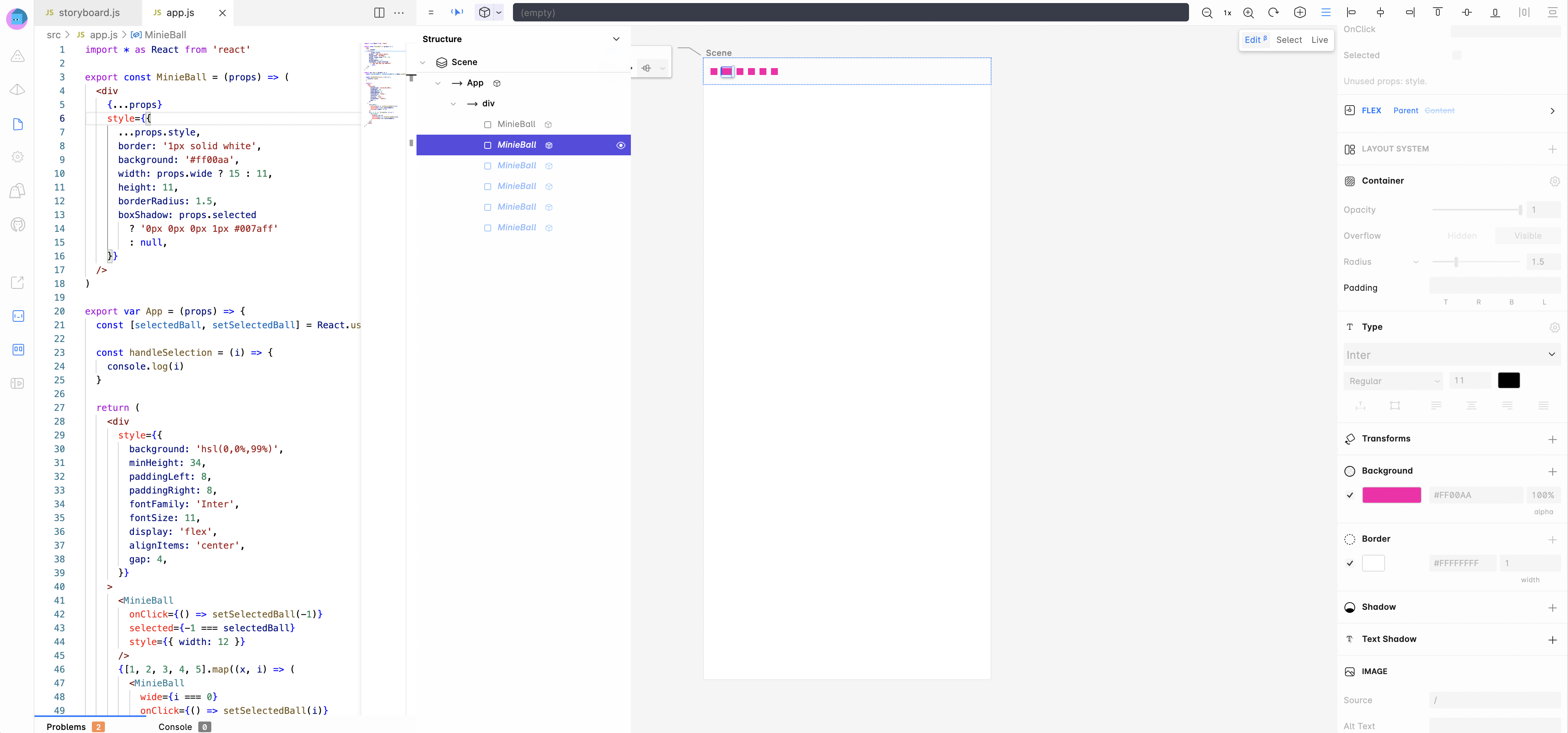 In this sample project, the inspector doesn't show a controlled shadow · Issue #2033 · concrete ...