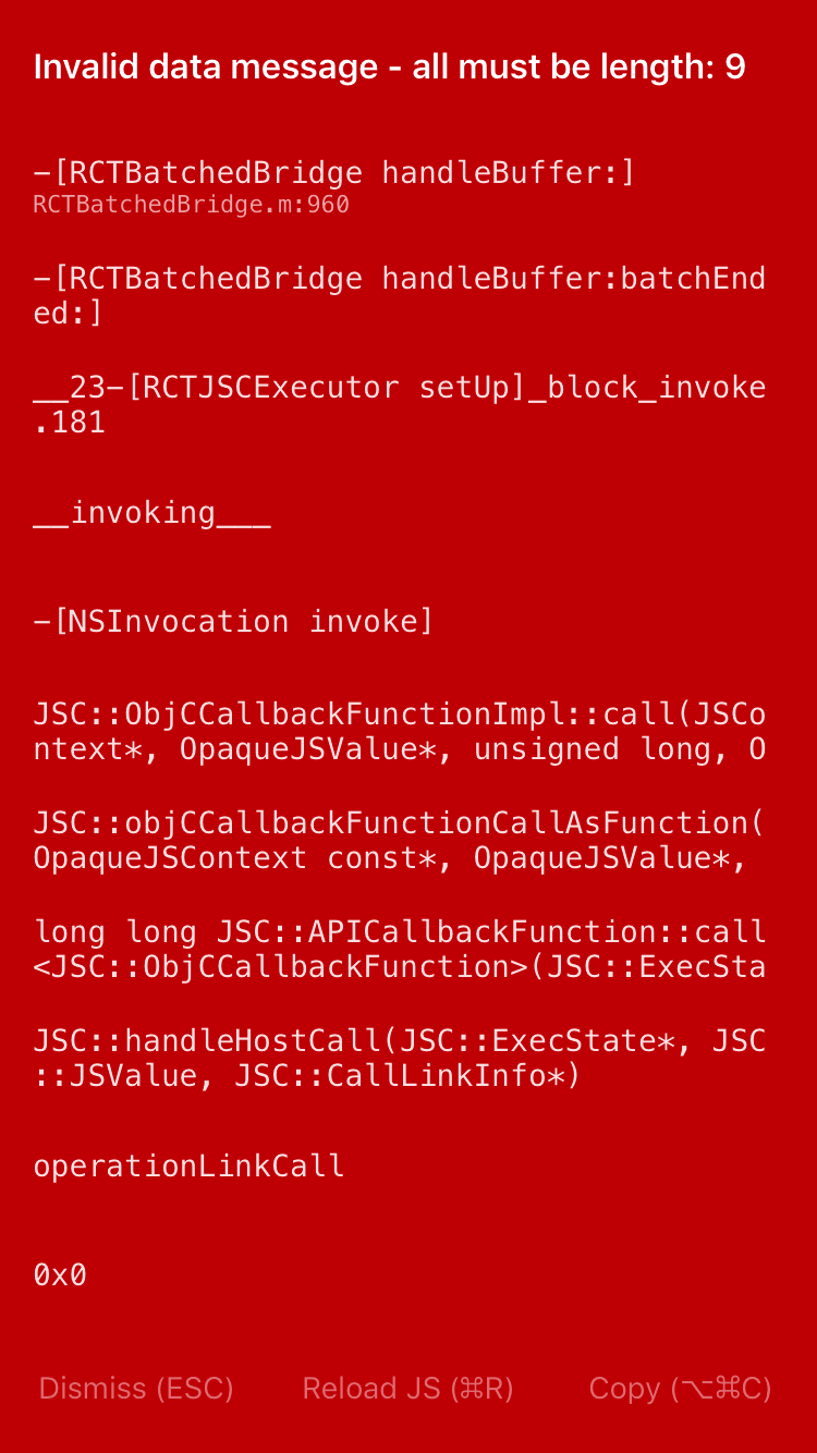 Modal Navigation Stack Invalid Data Message · Issue 2057 · React Navigationreact Navigation