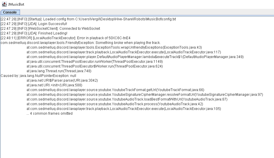 Error in playback of 50XC6C-tnE4 · Issue #422 · jagrosh/MusicBot · GitHub
