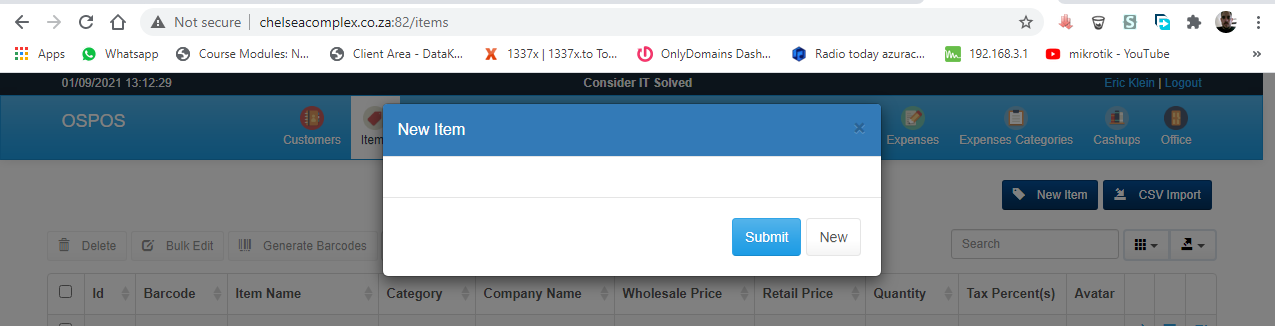 Can't add / submit new items · Issue #222 · opensourcepos/opensourcepos · GitHub